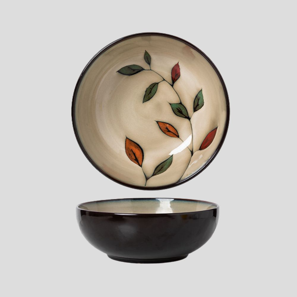 Hand-painted nature-inspired bowl with artistic leaf design – Crafty ...