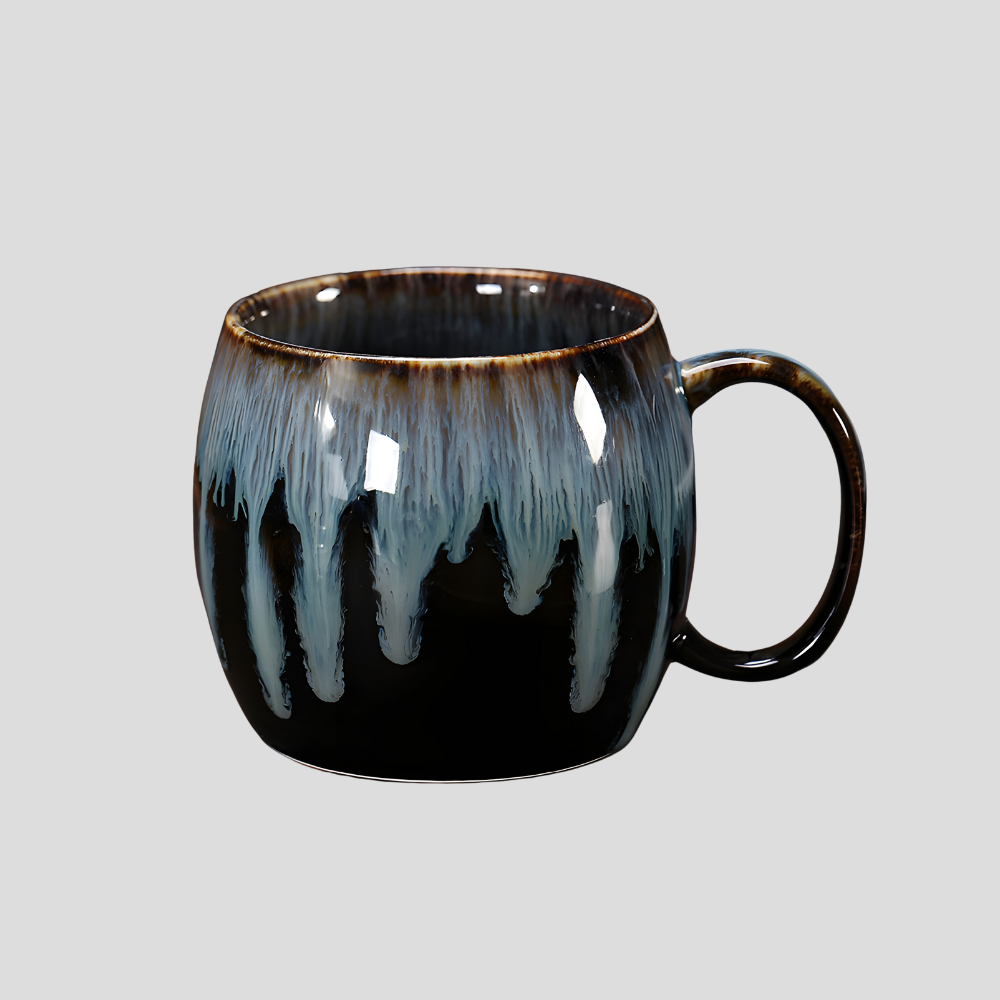 Modern handmade mug with black and green glaze - 13.5oz – Crafty-Clayworks