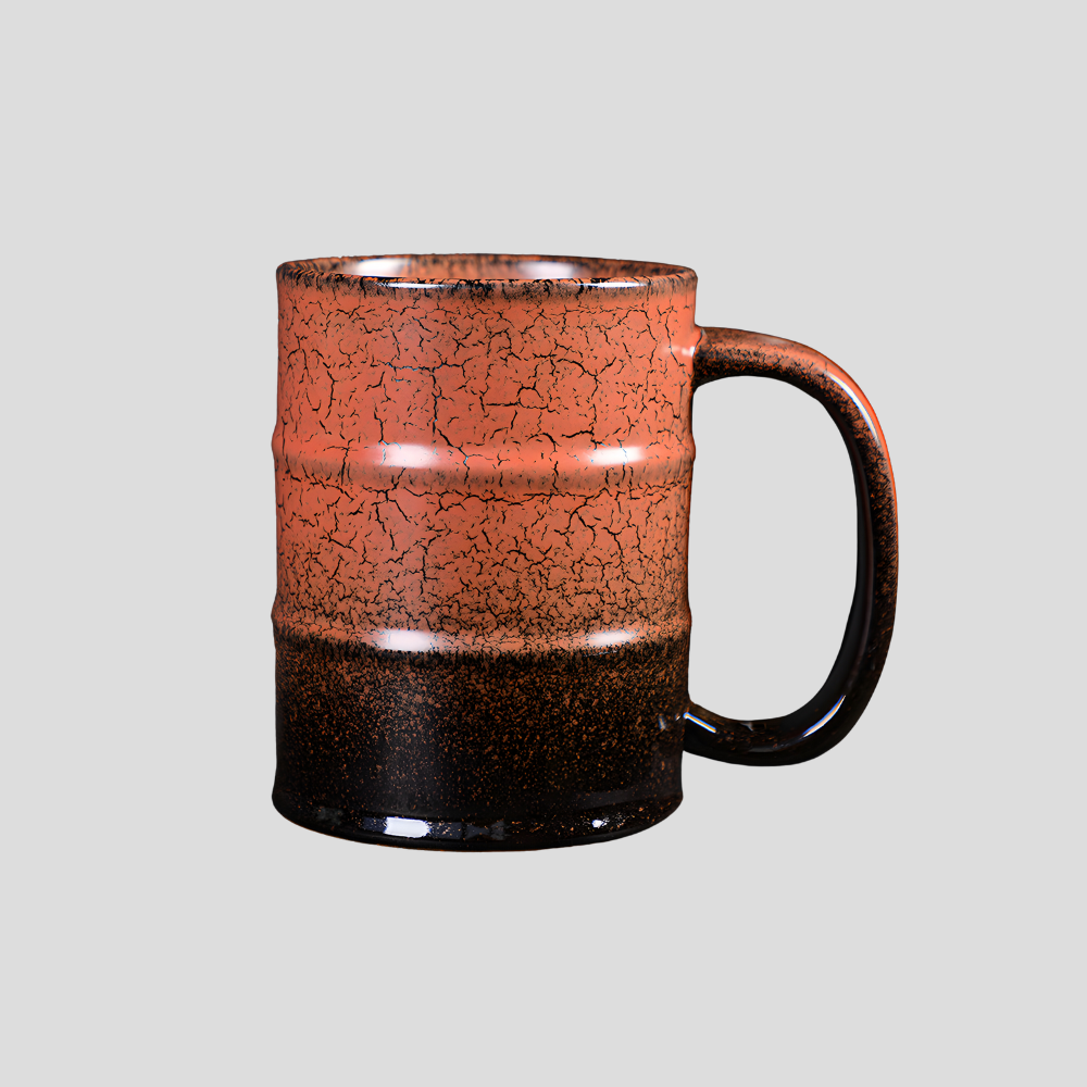 Large handmade kiln-fired mug with orange glazing - 20oz – Crafty-Clayworks