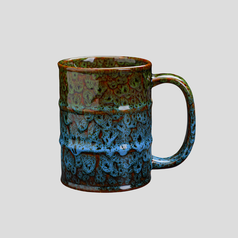 Large handmade kiln-fired mug with colorful glazing - 20oz – Crafty ...