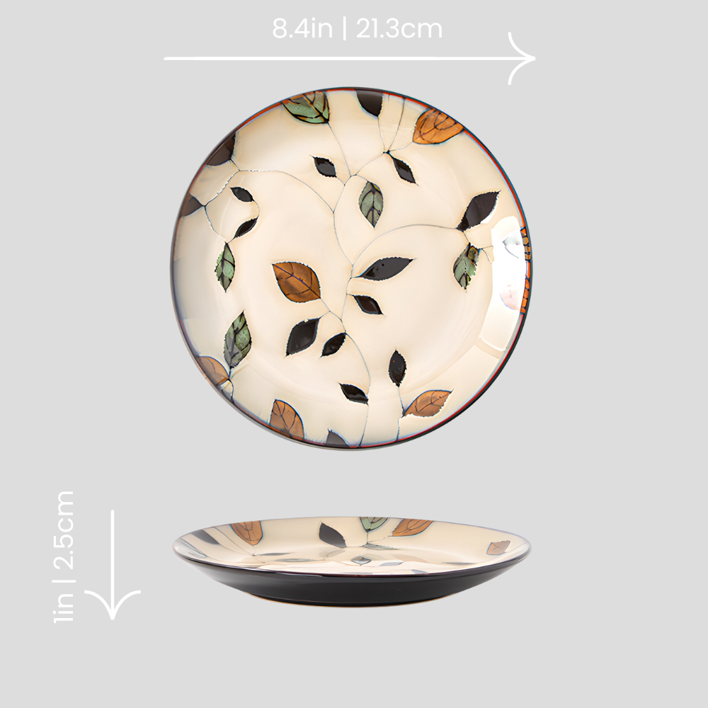 Hand-painted nature-inspired plate with artistic leaf design – Crafty ...