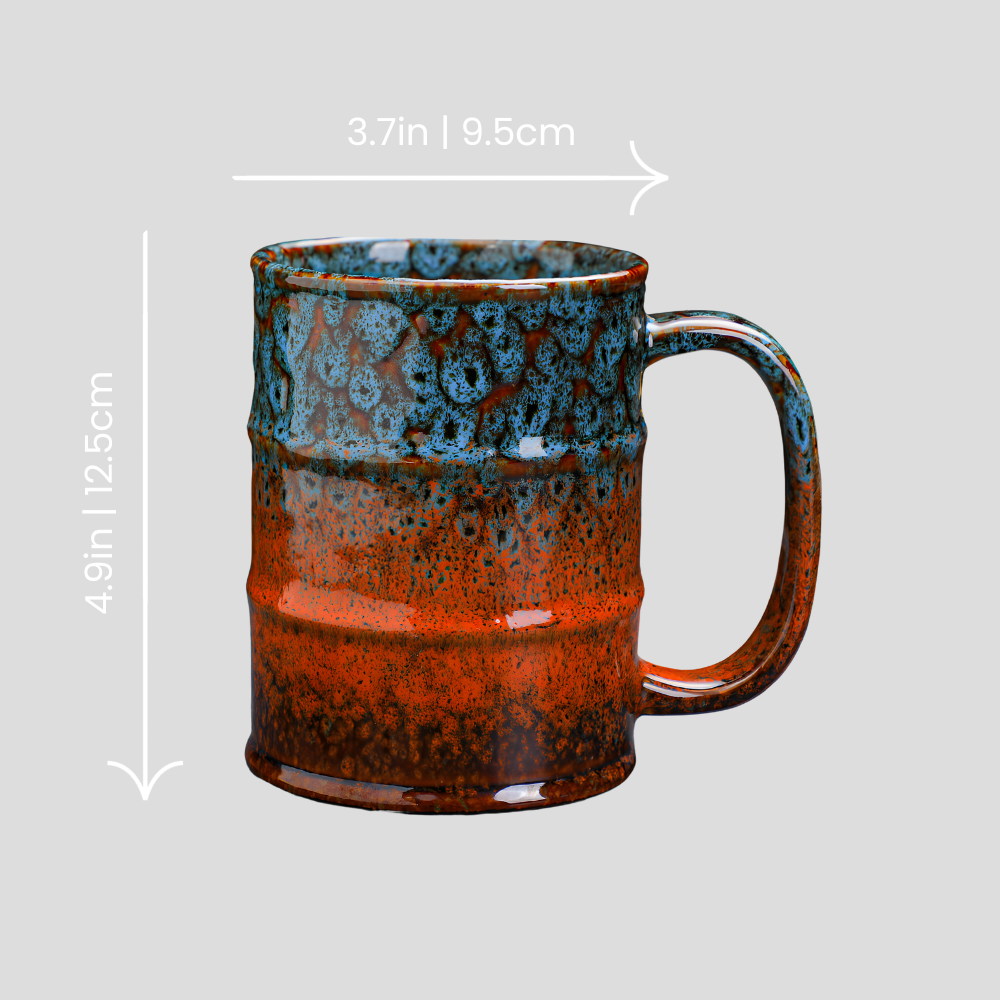 Large handmade kiln-fired mug with colorful glazing - 20oz – Crafty ...