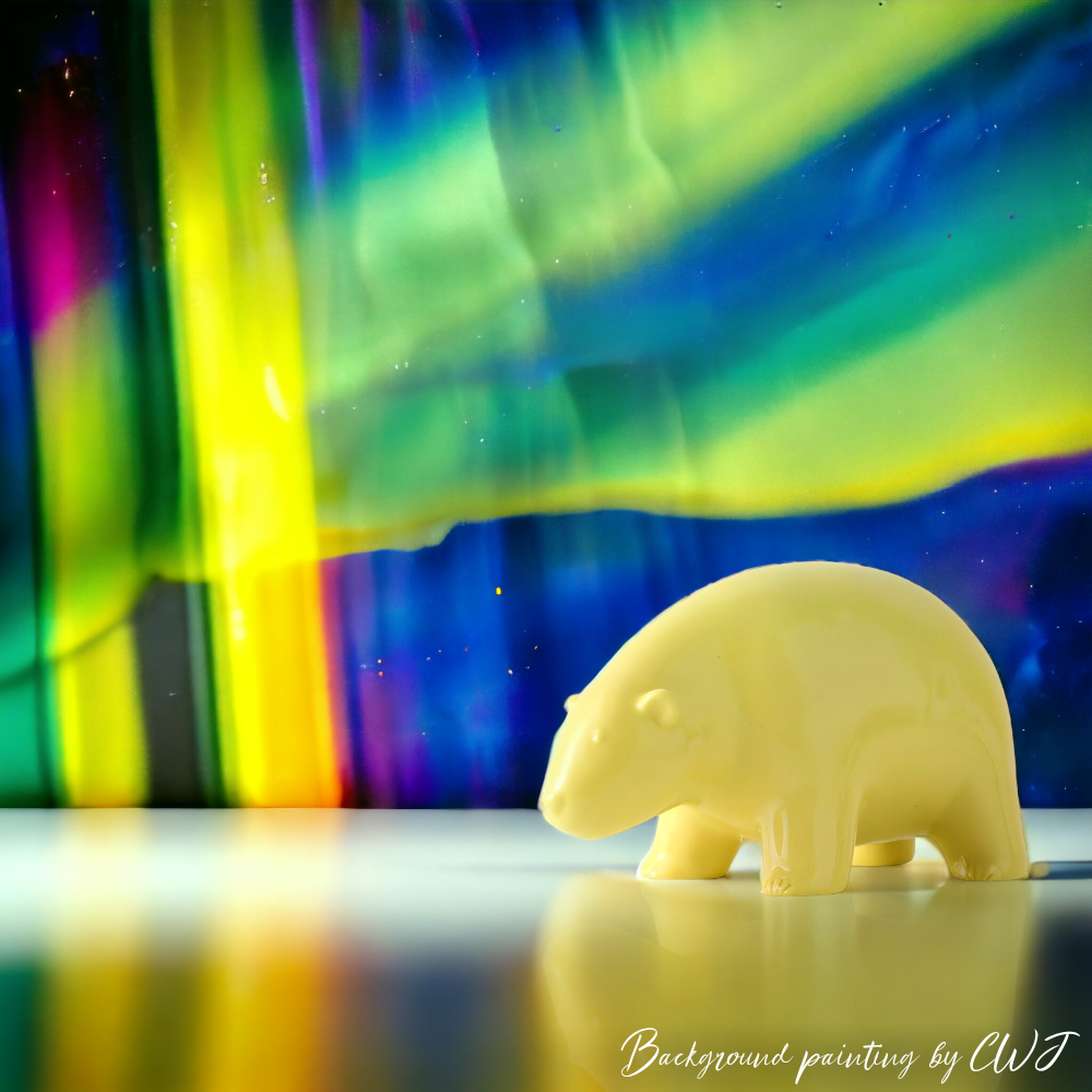 Handmade "Arctic Aurora" Polar Bear Sculpture - Contemporary Porcelain ...