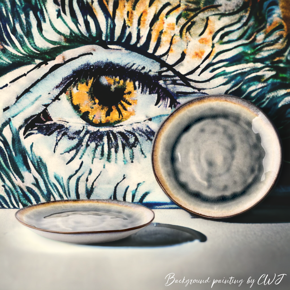 Colorful handmade plate with uneven artistic shape – Crafty-Clayworks