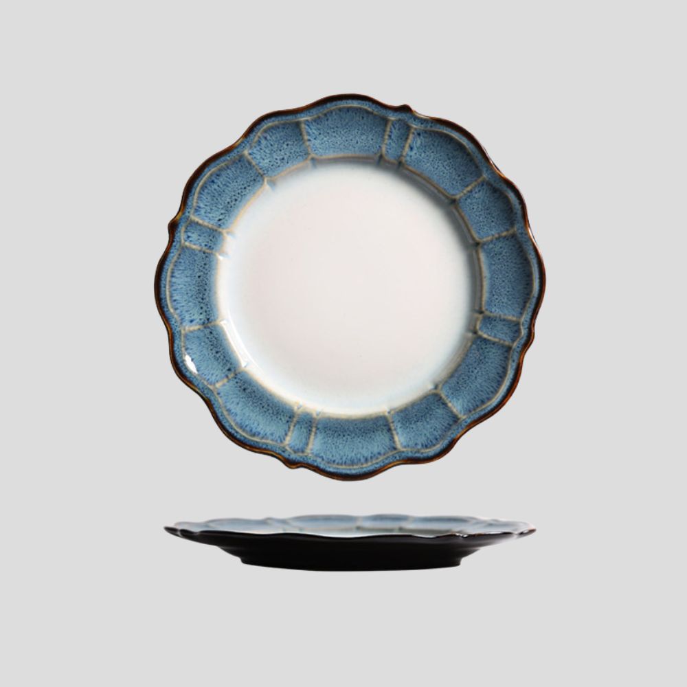 Handmade artistic plate with modern blue and white design – Crafty ...