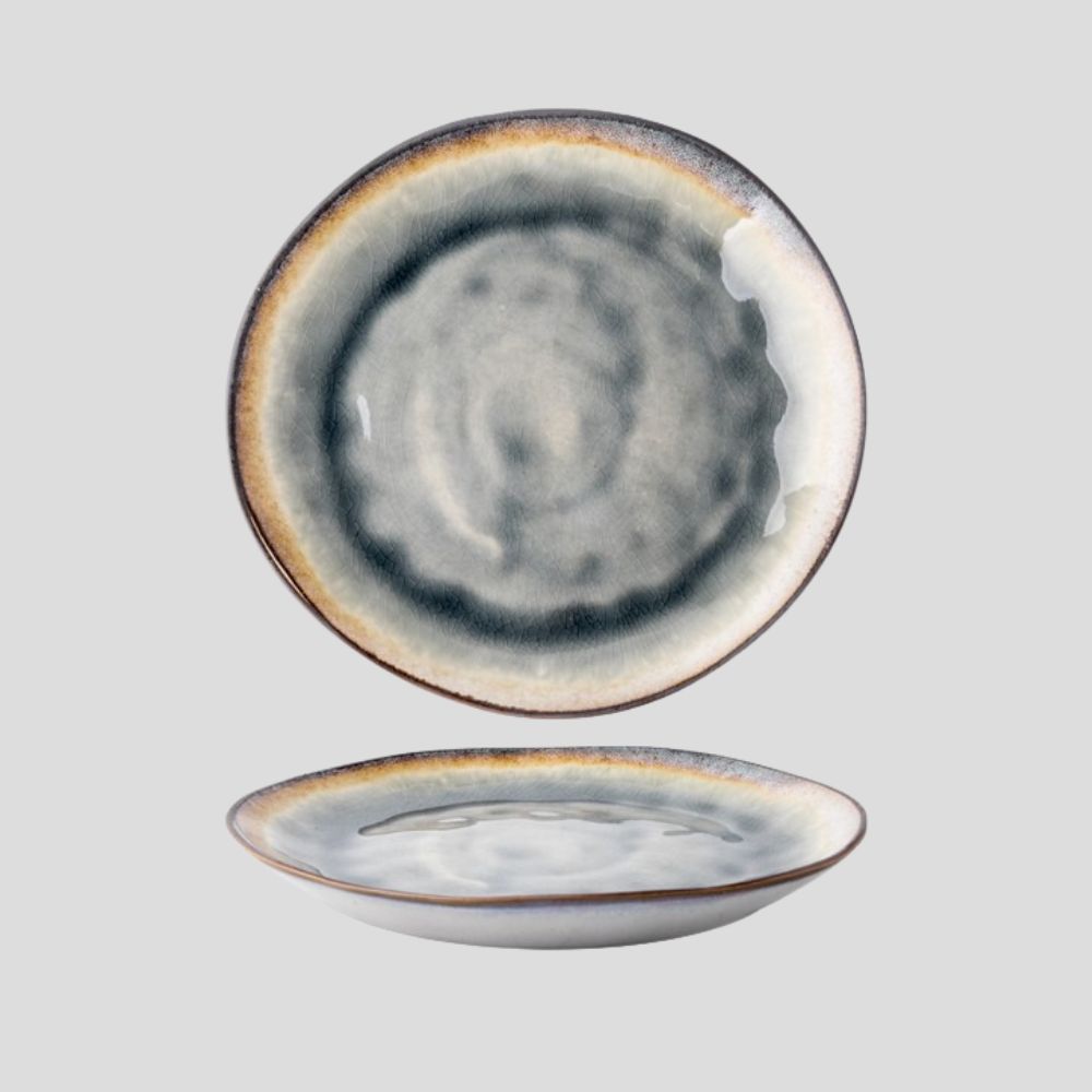 Colorful handmade plate with uneven artistic shape – Crafty-Clayworks