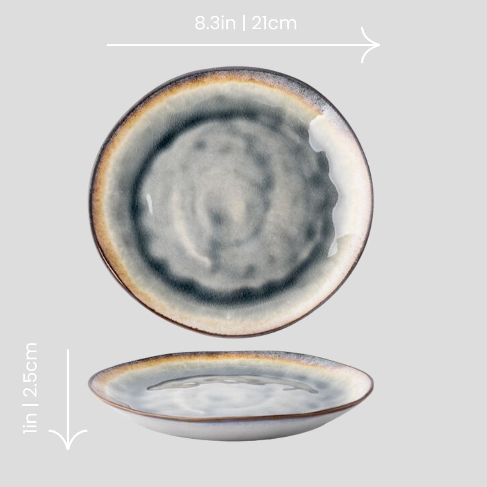 Colorful handmade plate with uneven artistic shape – Crafty-Clayworks